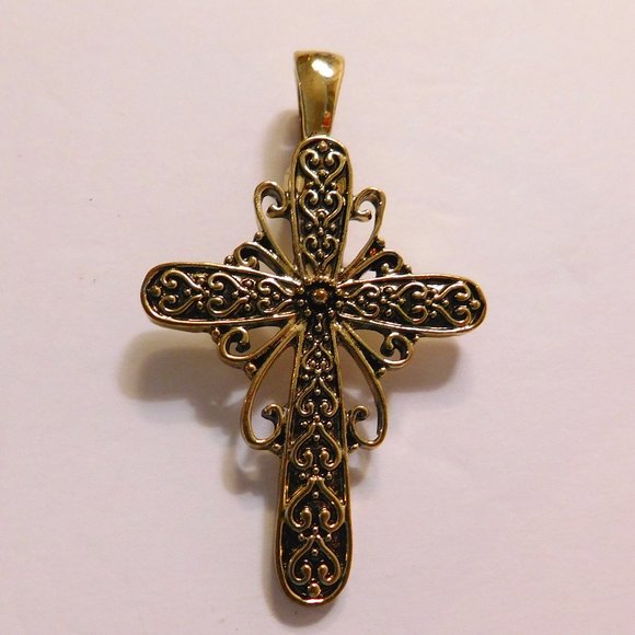 Rmn | Jewelry | Rmn Crucifix Cross Gold Tone Pendant | Poshmark